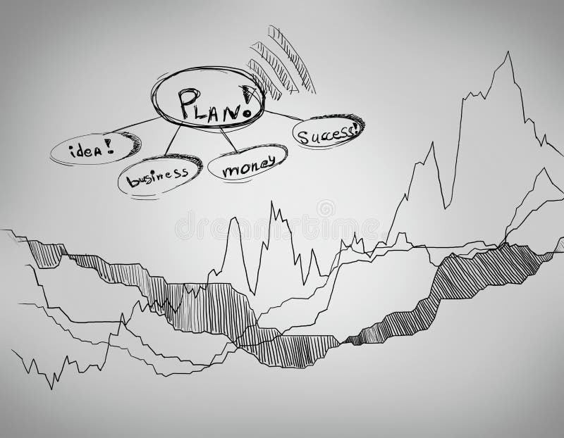Drawing stock chart stock illustration. Illustration of growth - 50440657