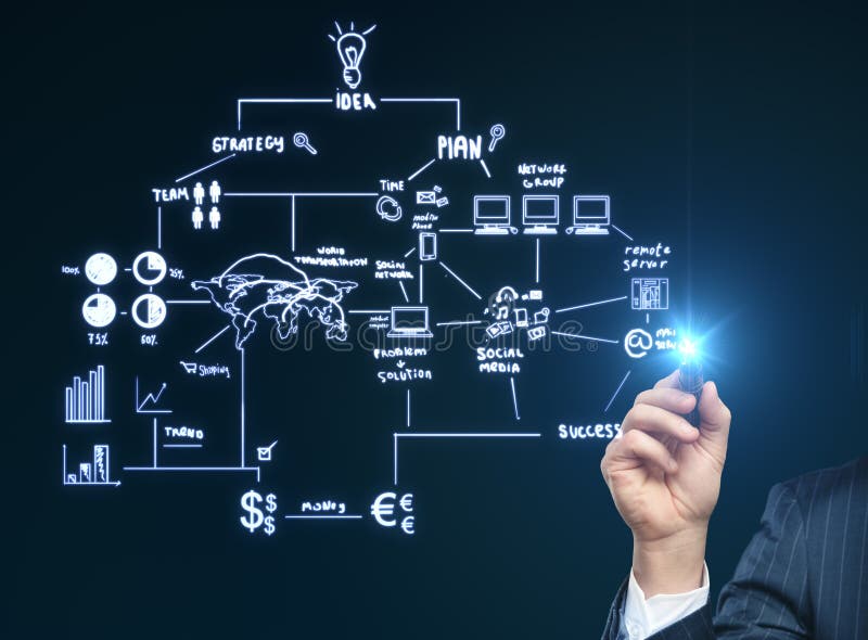 Drawing strategy success stock illustration. Illustration of sketch ...