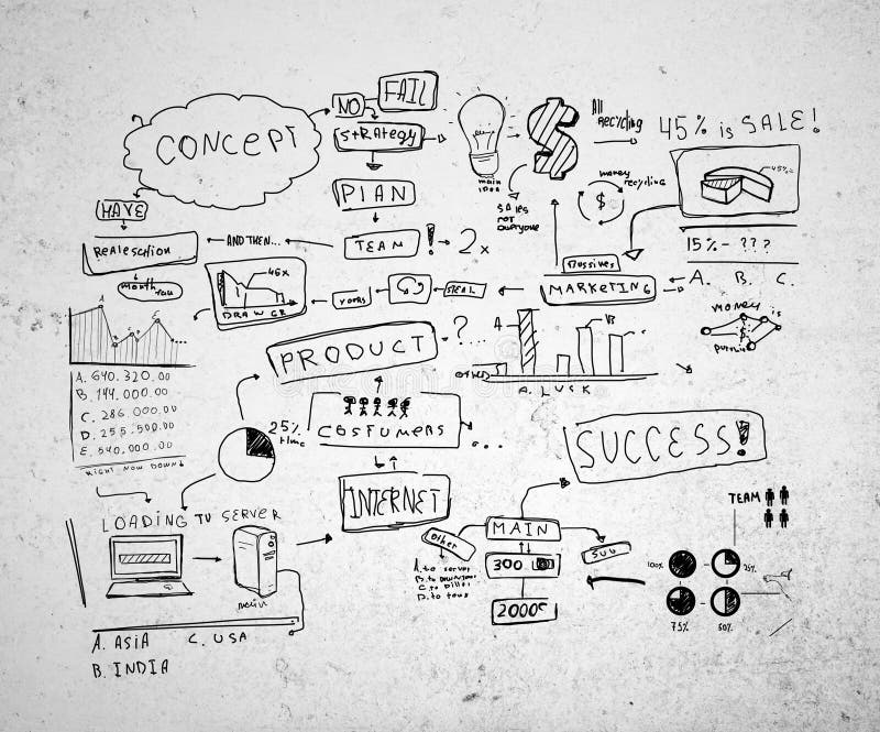 Drawing strategy success stock illustration. Illustration of sketch ...
