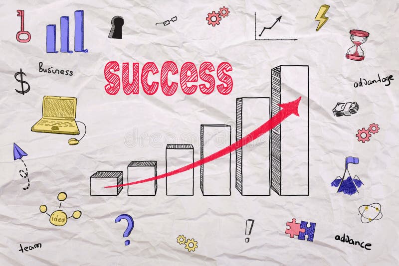 Drawing success chart stock photo. Image of diagram, close - 72183438