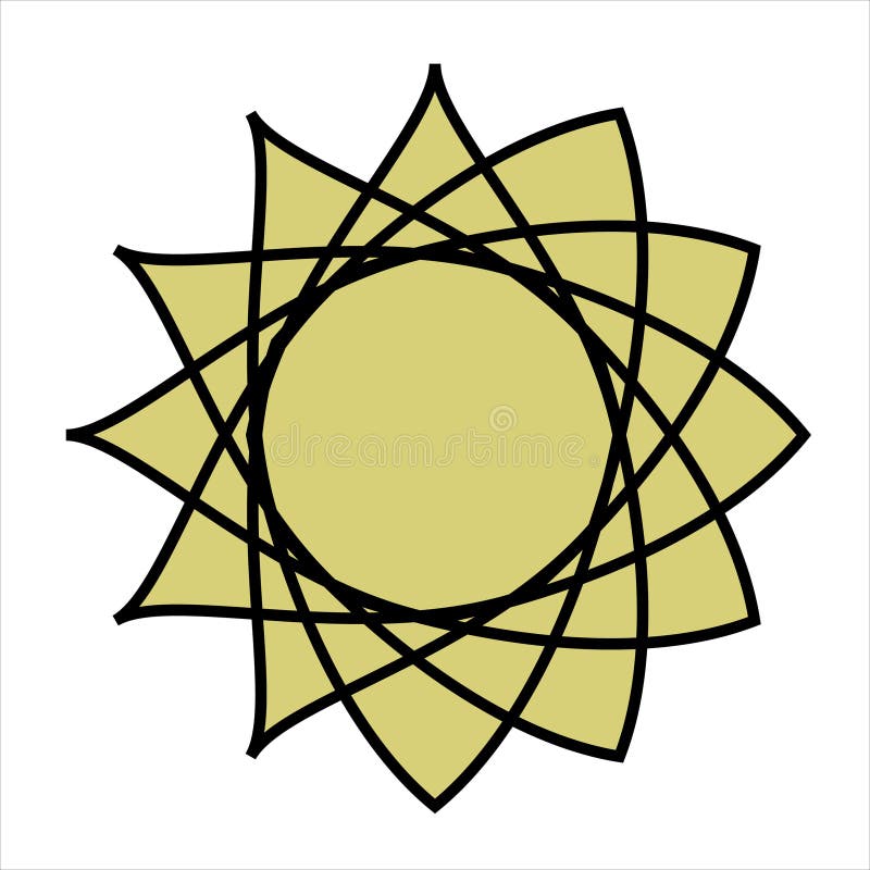 This is a Drawing of a Sun Featuring a Circle Right in the Center Stock ...