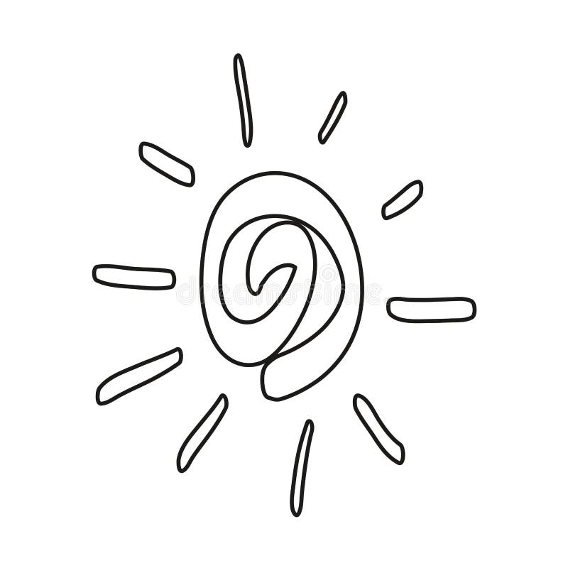 Drawing Sun Rays Summer Hot Stock Illustration - Illustration of ...