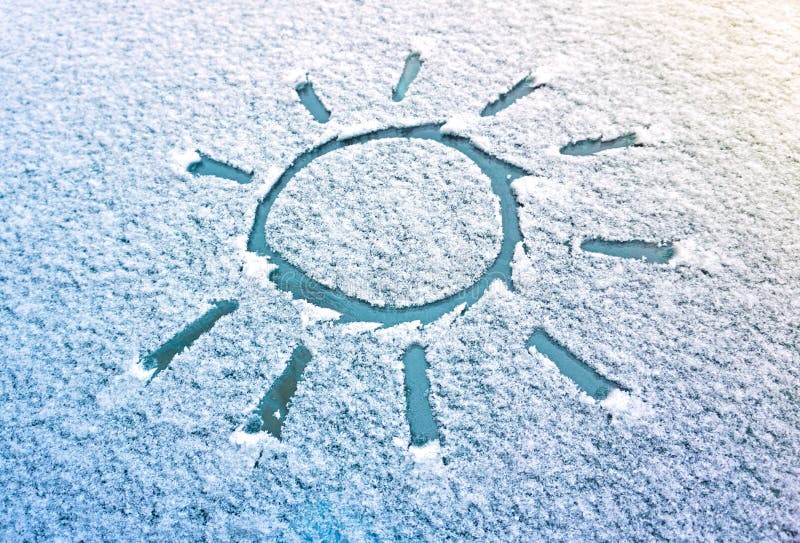 Drawing of the Sun on the Snow Stock Image - Image of fresh, frozen ...
