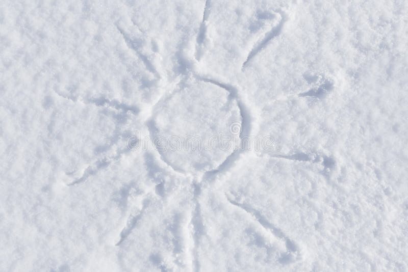 Drawing of Sun on White Snow Stock Photo - Image of winter, sign: 260523414