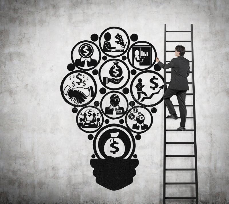 Drawing Symbol in Form Lamp Stock Photo - Image of ladder, diagram ...