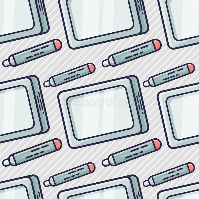 Drawing Tab Gadget Seamless Pattern Vector Illustration Stock ...