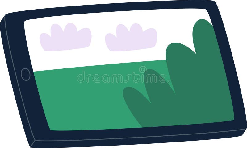Drawing Tablet with Landscape on Screen Stock Vector - Illustration of ...