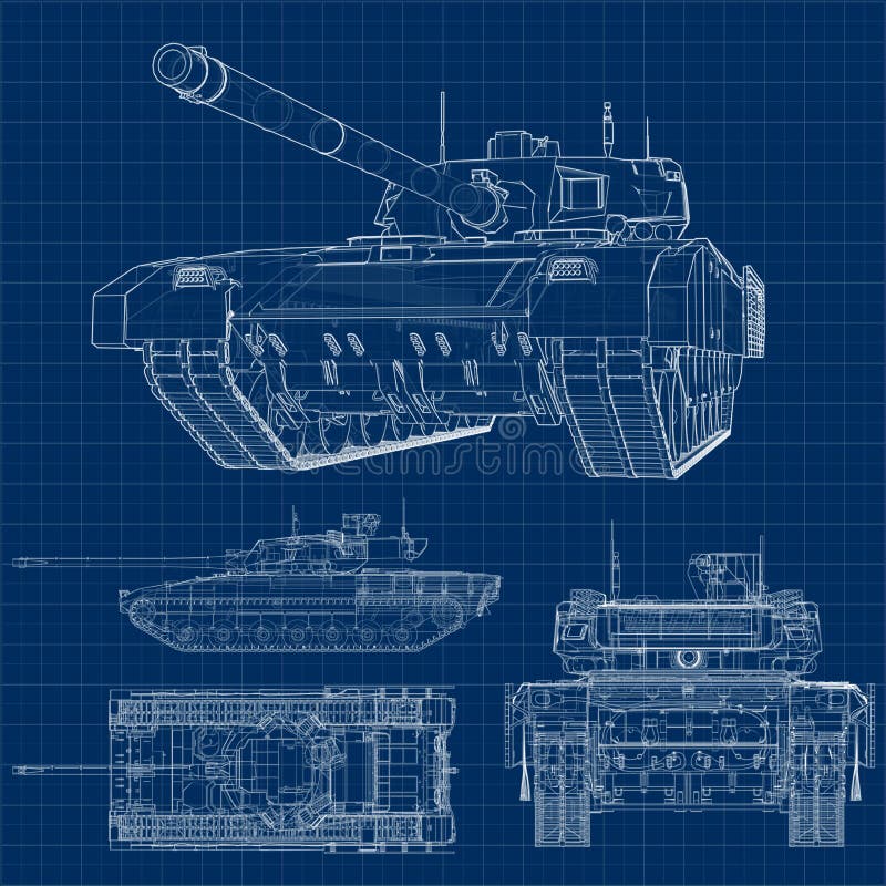 Drawing of the Tank from Different Angles Depicted in the Drawing Style ...