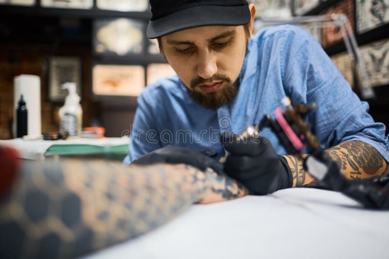 Drawing tattoo stock photo. Image of tattoosalon, professional - 86164620