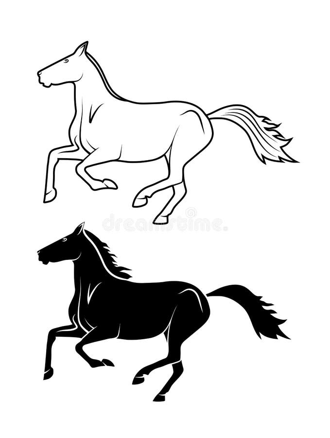 Drawing Thoroughbred Stallion Stock Vector - Illustration of moving ...