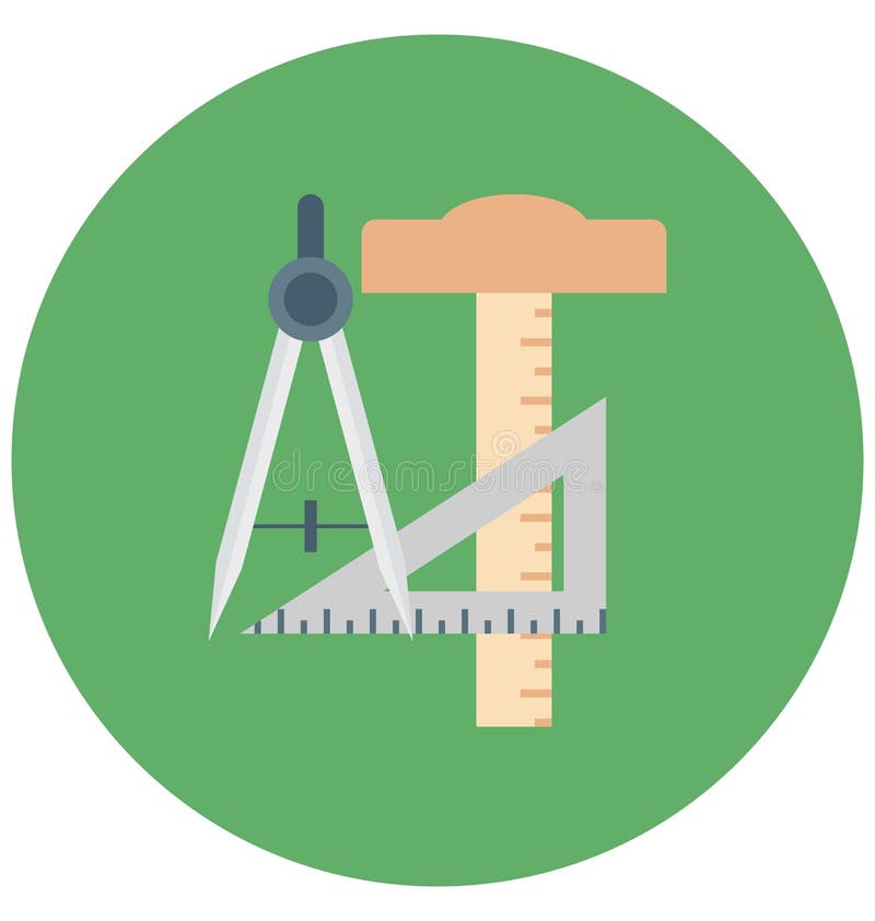 Drawing Tool Compass Color Isolated Vector Icon That Can Be Easily Modified Or Edit Stock