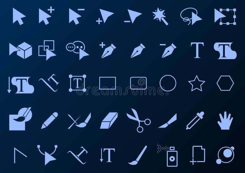 Drawing tool icon set art stock vector. Illustration of vector - 120122749