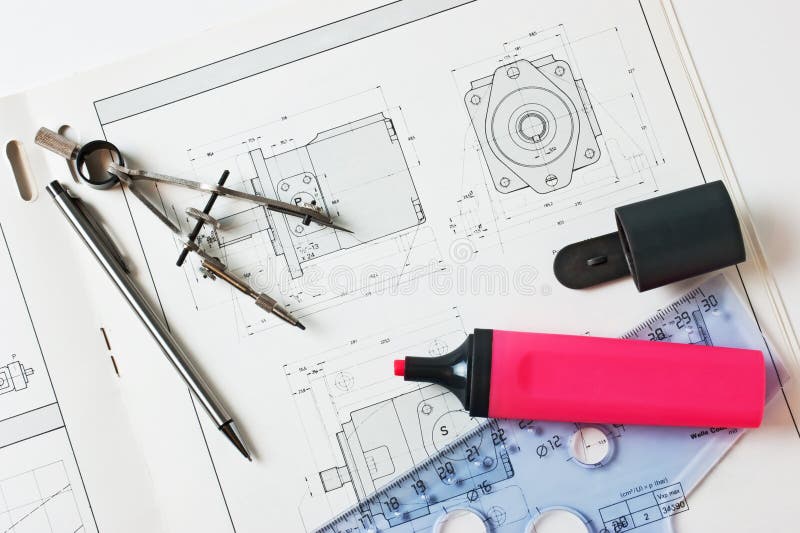Drawing tools stock photo. Image of construction, drafting - 12847912