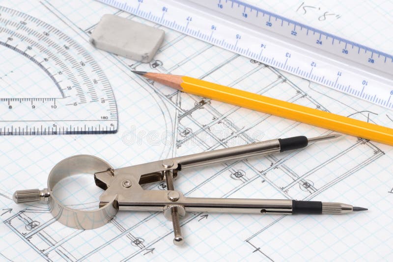 Drawing Tools stock photo. Image of eraser, compass, lines - 24444940