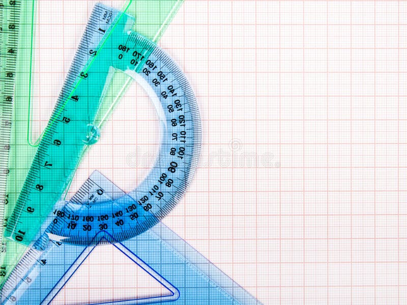 Drawing Tools on Blue Graph Paper Stock Image - Image of office, ruler ...