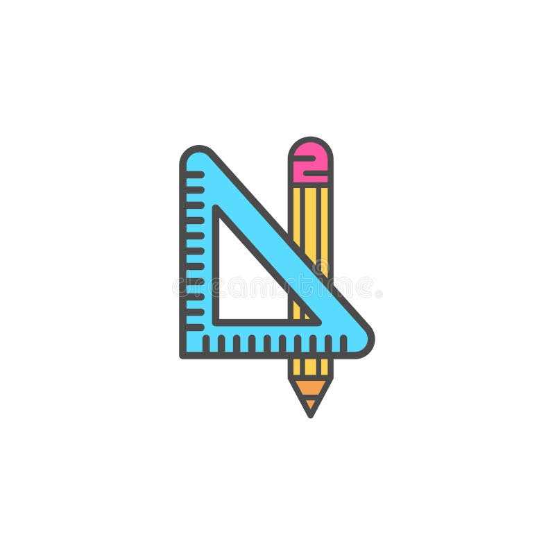 Drawing Tools Flat Vector Icon Sign Symbol Stock Vector - Illustration ...