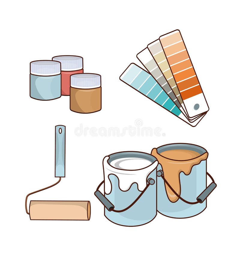 A Palette with Colors.Drawing Tools Stock Vector - Illustration of ...
