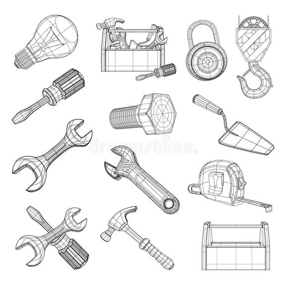 Screwdriver Line Drawing Stock Illustrations – 2,310 Screwdriver Line ...