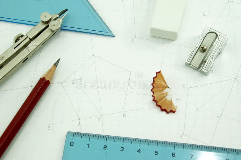 Drawing tools stock photo. Image of draft, line, agree - 38683980