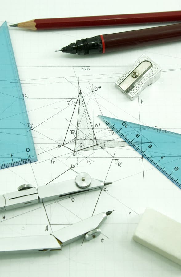 Drawing tools stock photo. Image of edge, architecture - 38688046