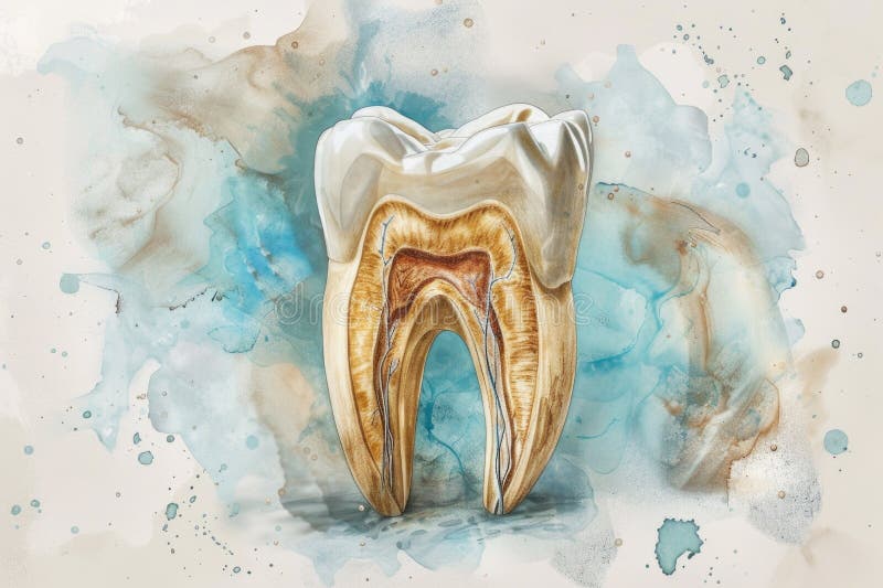 Drawing of a Tooth with a Missing Tooth, Suitable for Dental Concepts ...