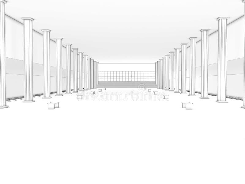 Drawing the Train Station #4 Stock Illustration - Illustration of rail ...