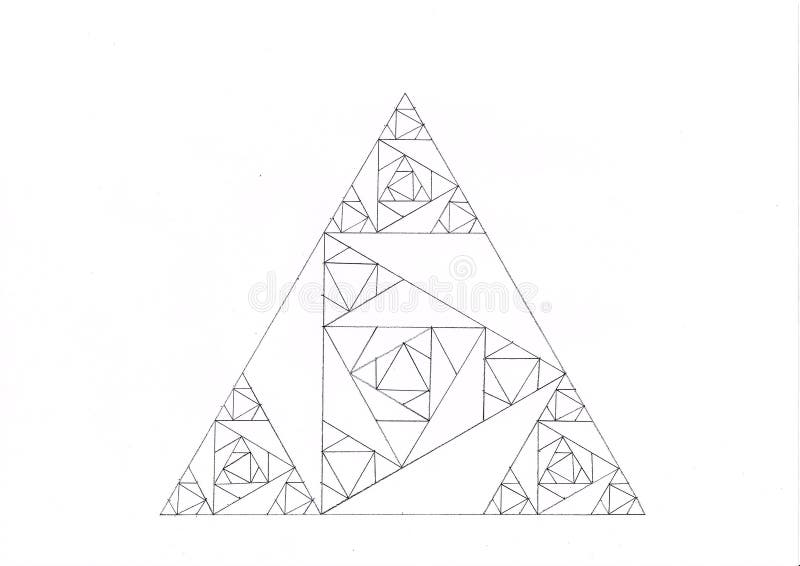 Drawing of a Triangle Made of Smaller Triangles Stock Illustration ...