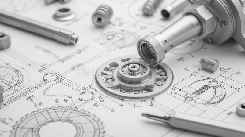 Drawing of Turbine Engine with Longitudinal Section for Studying ...