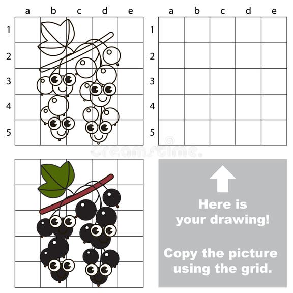 Drawing Tutorial. Game for Black Currant. Stock Vector - Illustration ...