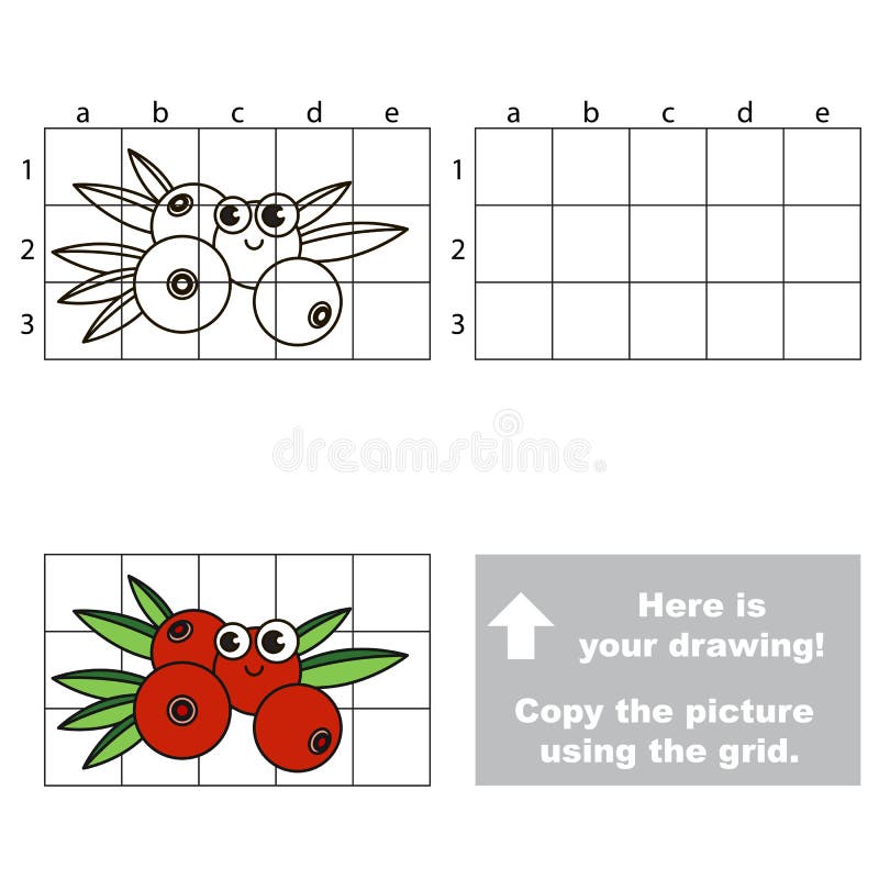 Drawing Tutorial. Game for Cranberry. Stock Vector - Illustration of ...
