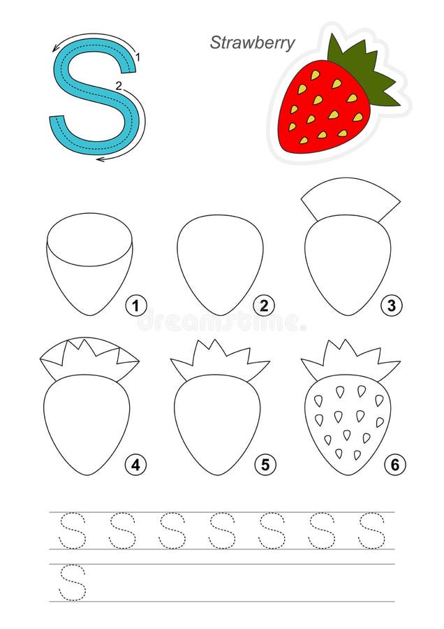 Letter S strawberry stock illustration. Illustration of letter - 18024699