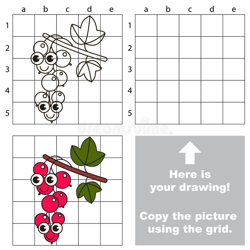 Drawing Tutorial. Game for Red Currant. Stock Vector - Illustration of ...