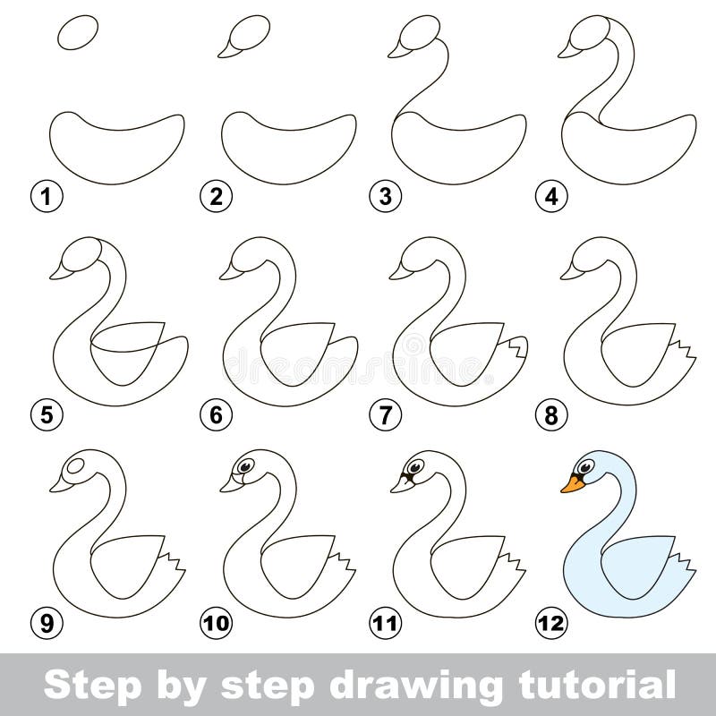 How To Draw Swan For Kids Step By Step Drawing Tutorial How To Draw A