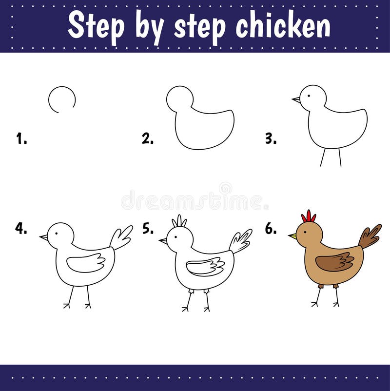 How To Draw Chicken Stock Illustrations – 20 How To Draw Chicken Stock ...