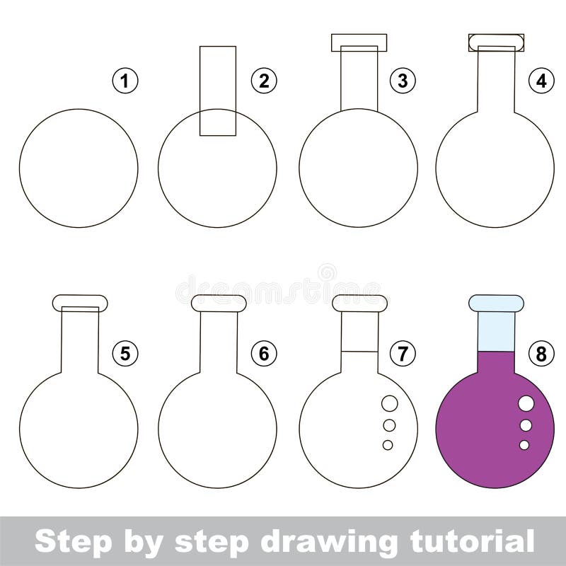Drawing Tutorial for Preschool Children. Stock Vector - Illustration of ...