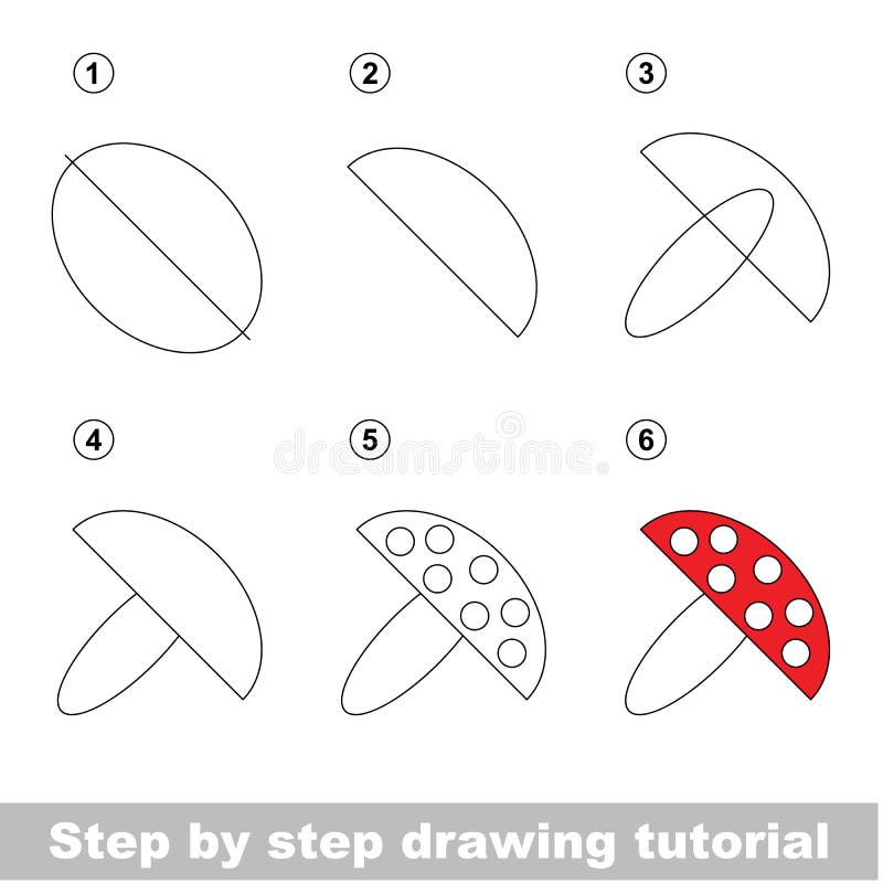 Toadstool. Drawing Worksheet. Stock Illustration - Illustration of ...