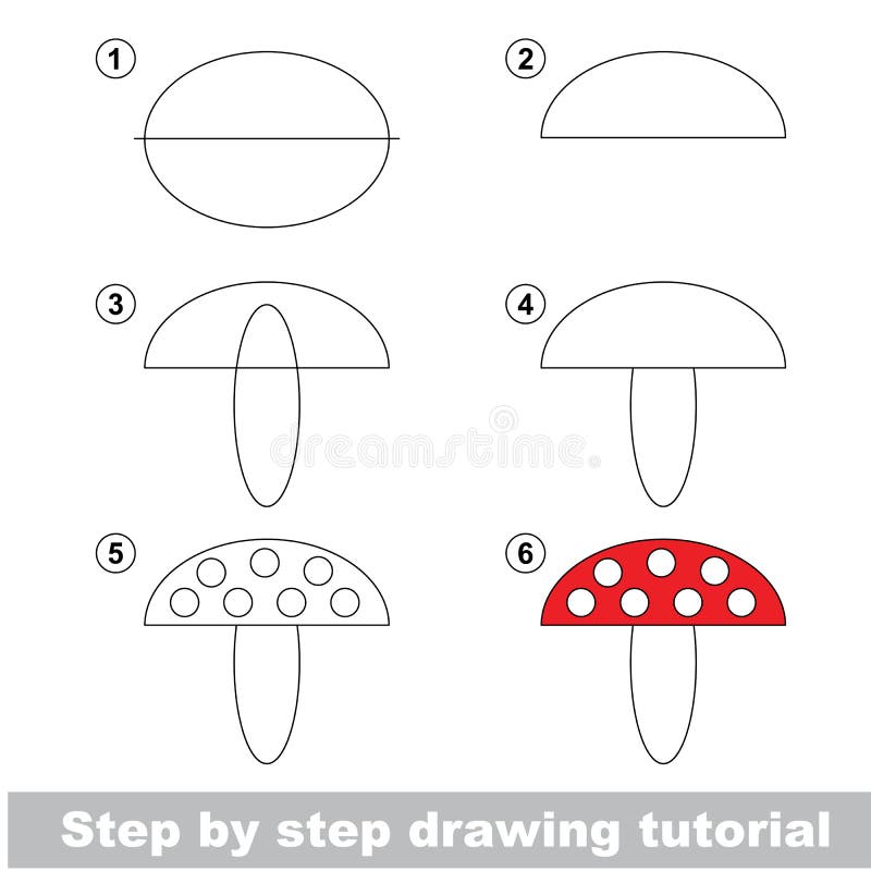 Toadstool. Drawing Worksheet. Stock Illustration - Illustration of ...
