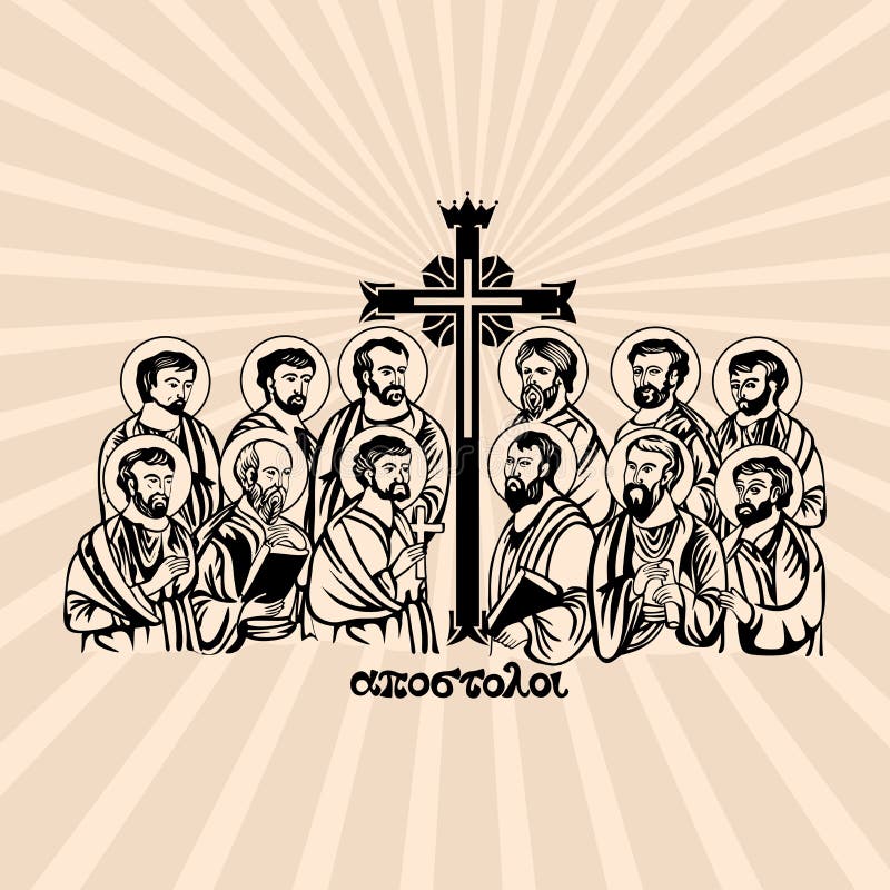 Drawing the Twelve Apostles of Jesus Christ. Stock Vector ...
