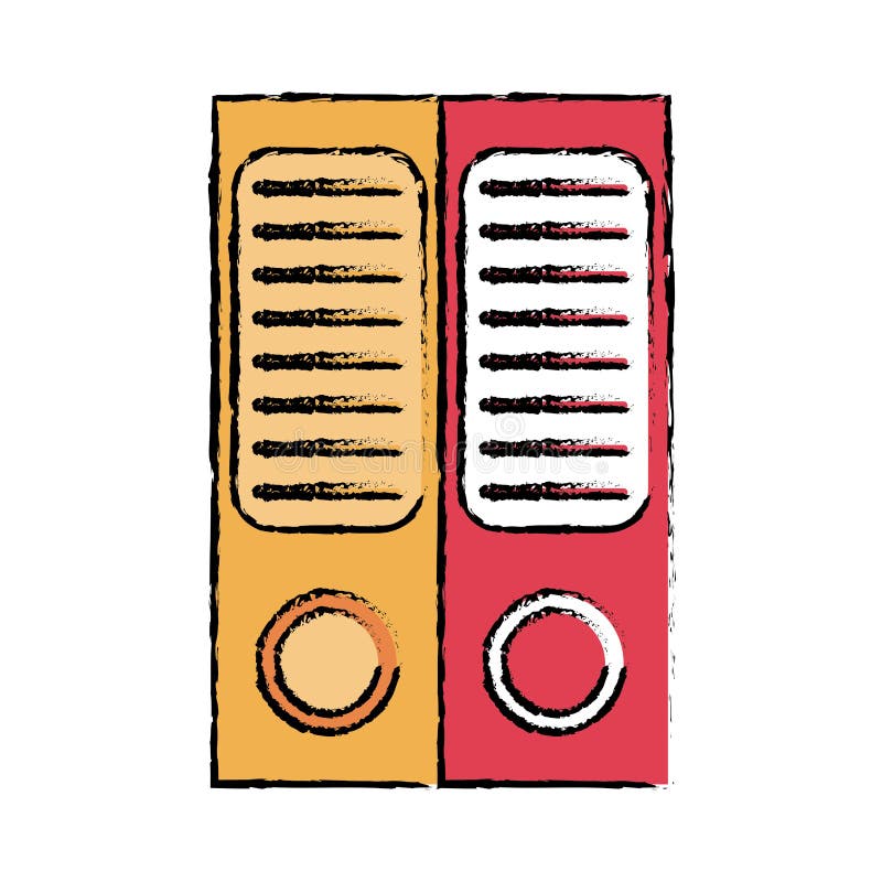 Drawing Two Folder Document Archive Folio Office Stock Vector ...