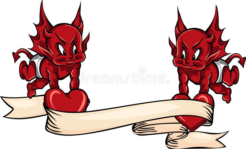 Little devils explain love stock vector. Illustration of little - 115335072