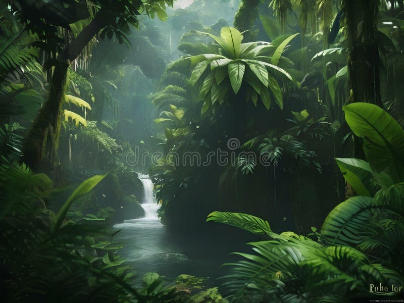 Drawing of an Undisturbed Tropical Forest 11 Stock Illustration ...