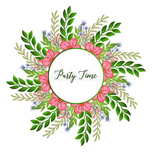 Drawing of Unique Wreath Frame, for Template of Party Time Card. Vector ...