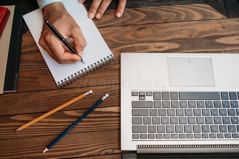 Drawing Up Business Plans for the Year Stock Image - Image of project ...