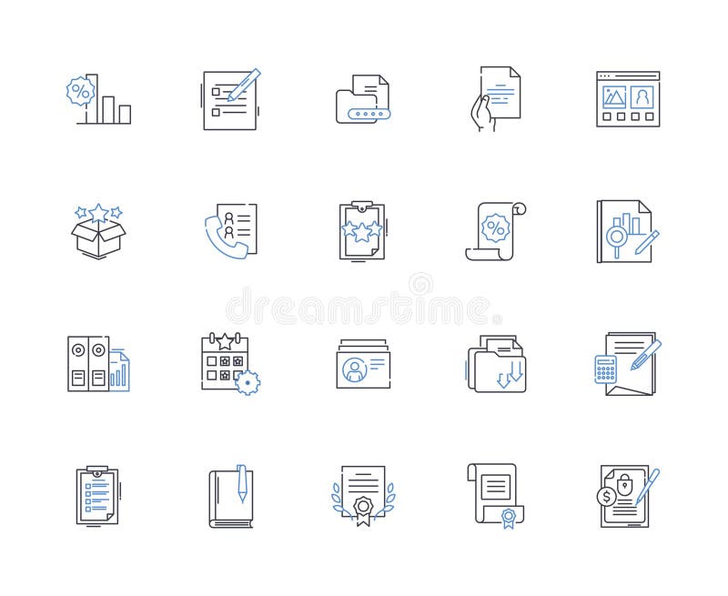 Drawing Up Plans Line Icons Collection. Blueprint, Schematic, Design ...