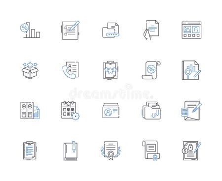 Drawing Up Plans Line Icons Collection. Blueprint, Schematic, Design ...
