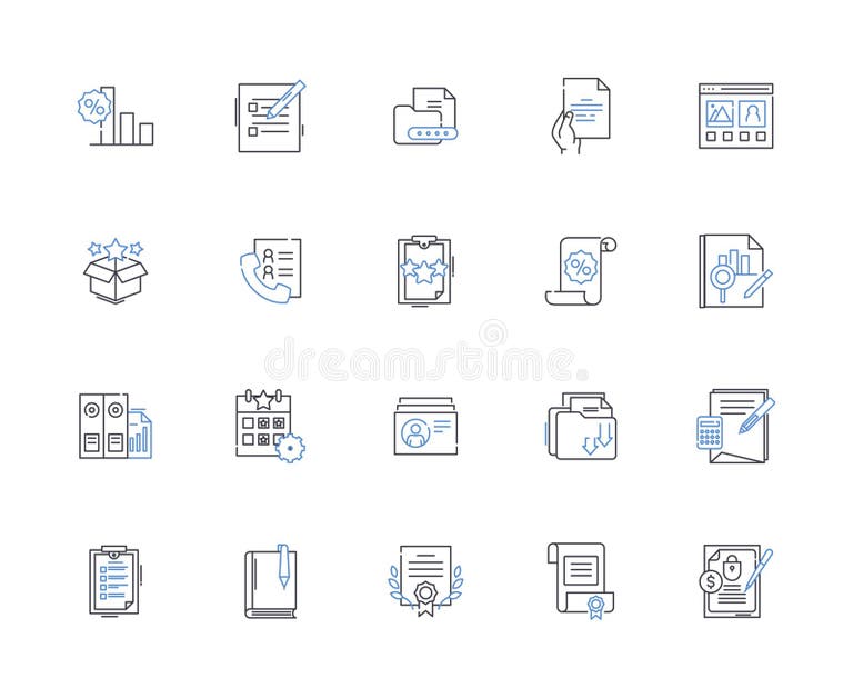 Drawing Up Plans Line Icons Collection. Blueprint, Schematic, Design ...