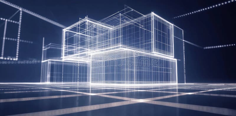 Drawing of Urban Architecture Blueprint of Contemporary Residence ...