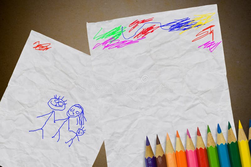 Drawing on used paper stock image. Image of drawing, paint - 18324201