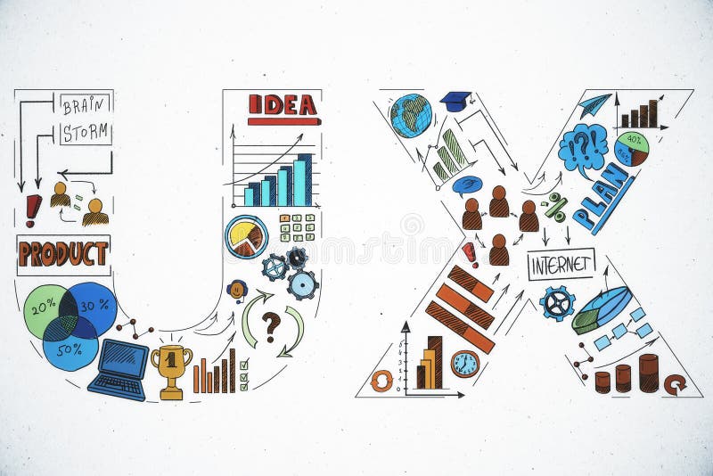 Drawing User Experience Plan Stock Illustration - Illustration of ...