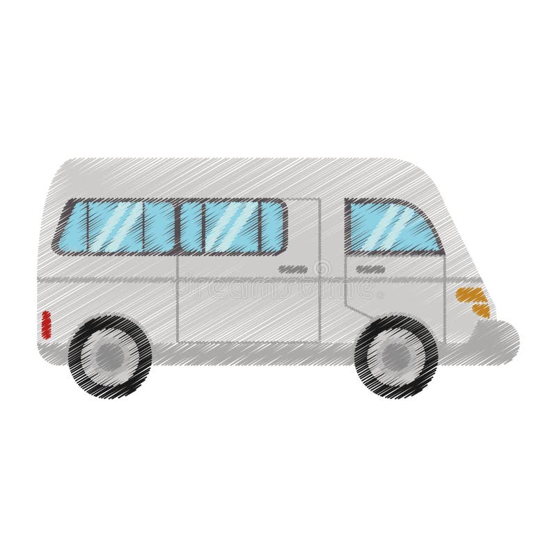 Drawing Van Transport Vehicle Urban Stock Illustration - Illustration ...